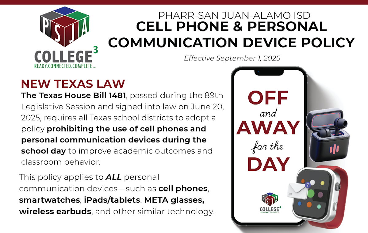 PSJA ISD Update: Cell Phones & Personal Devices Policy | District News ...