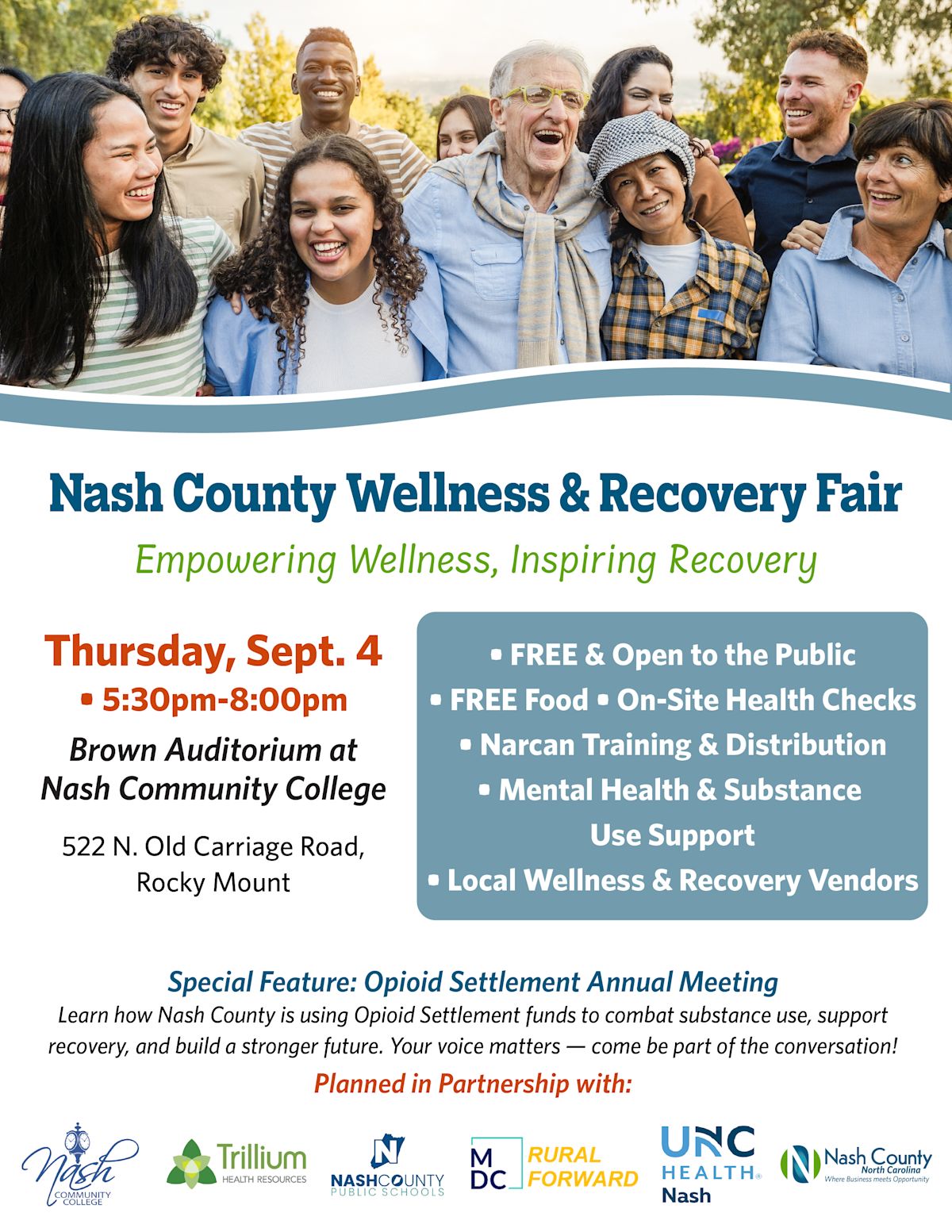 Nash County to Host Wellness & Recovery Fair Featuring Opioid ...