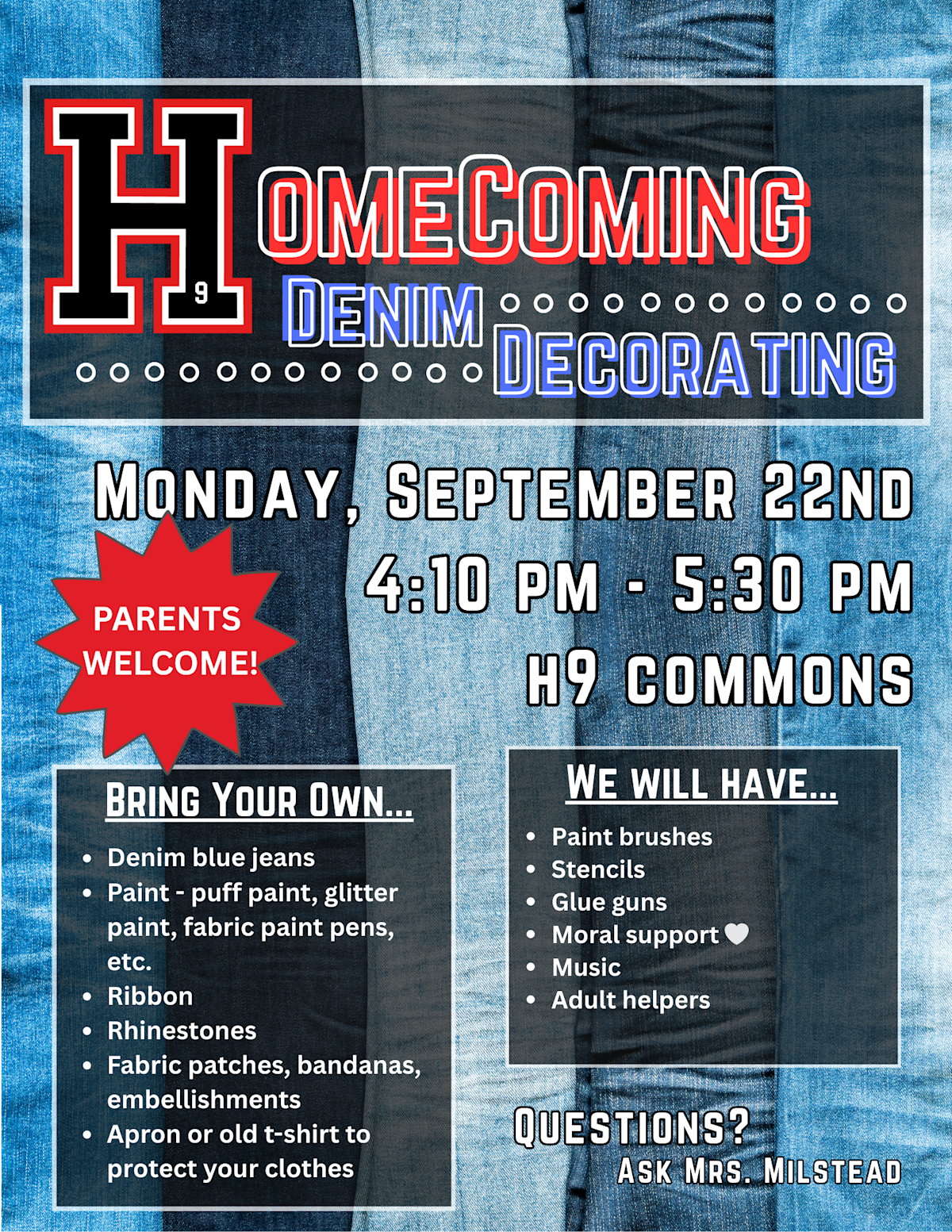 H9 Denim Decorating Event! | Post Details