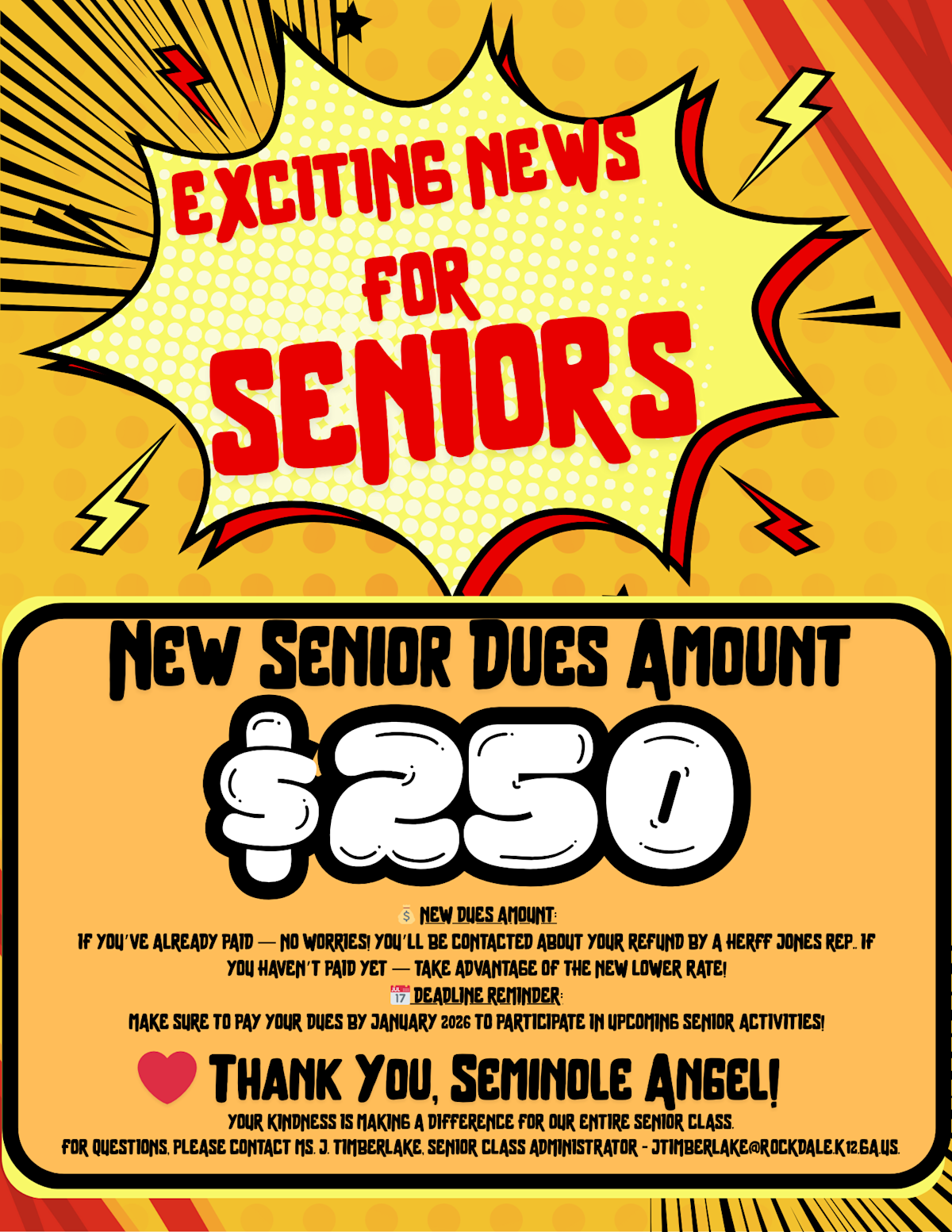 New Senior Dues Amount | Posts Details/Default Board Post Page