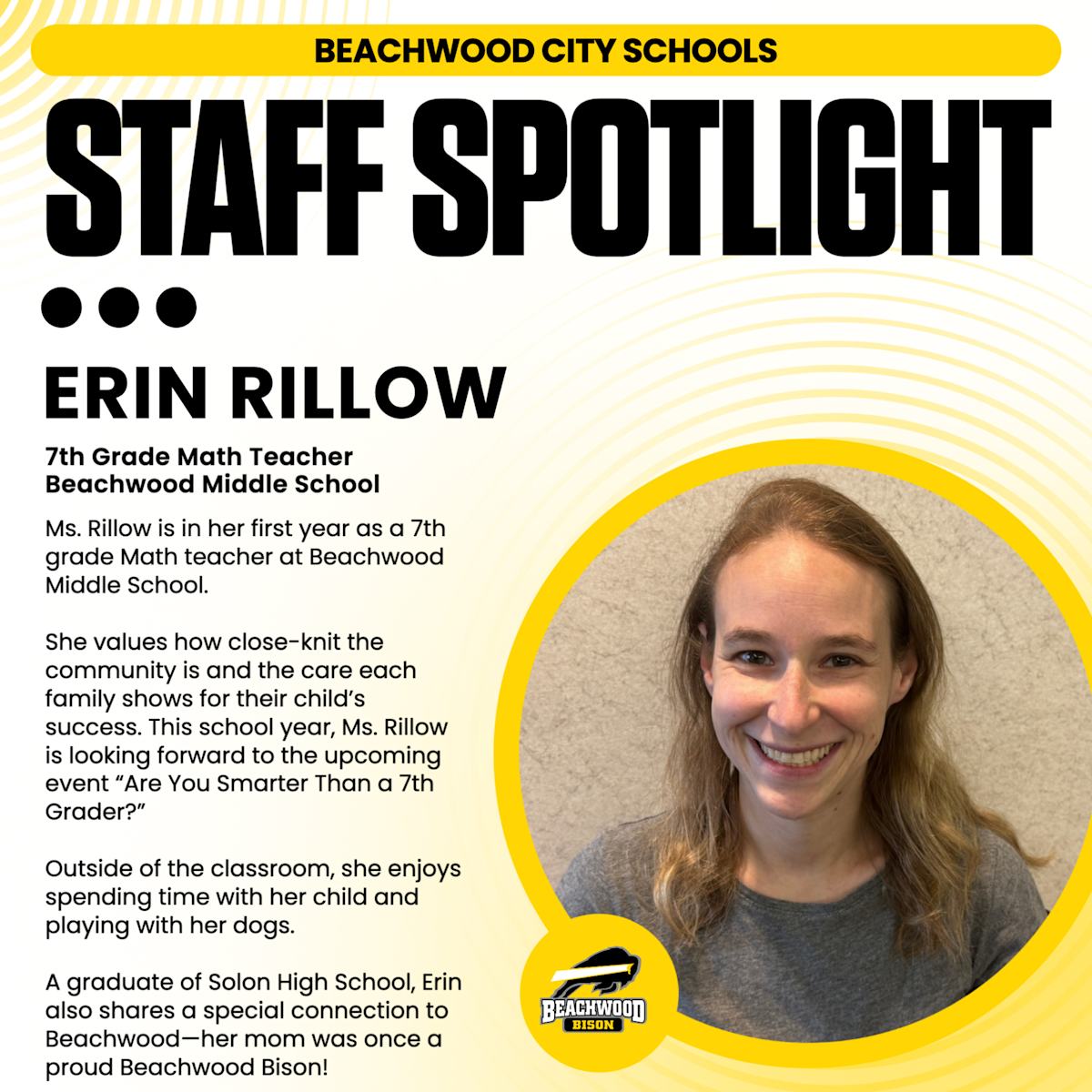 Bison Staff Spotlight: Erin Rillow | News Details