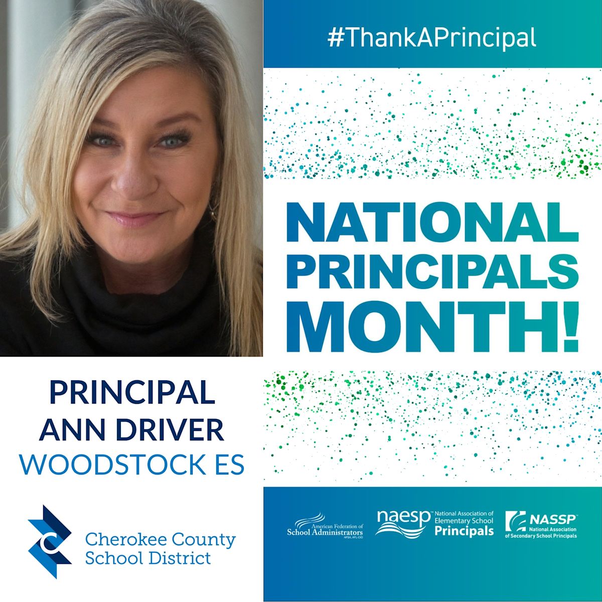 Celebrating National Principals Month: Ann Driver of Woodstock ES ...