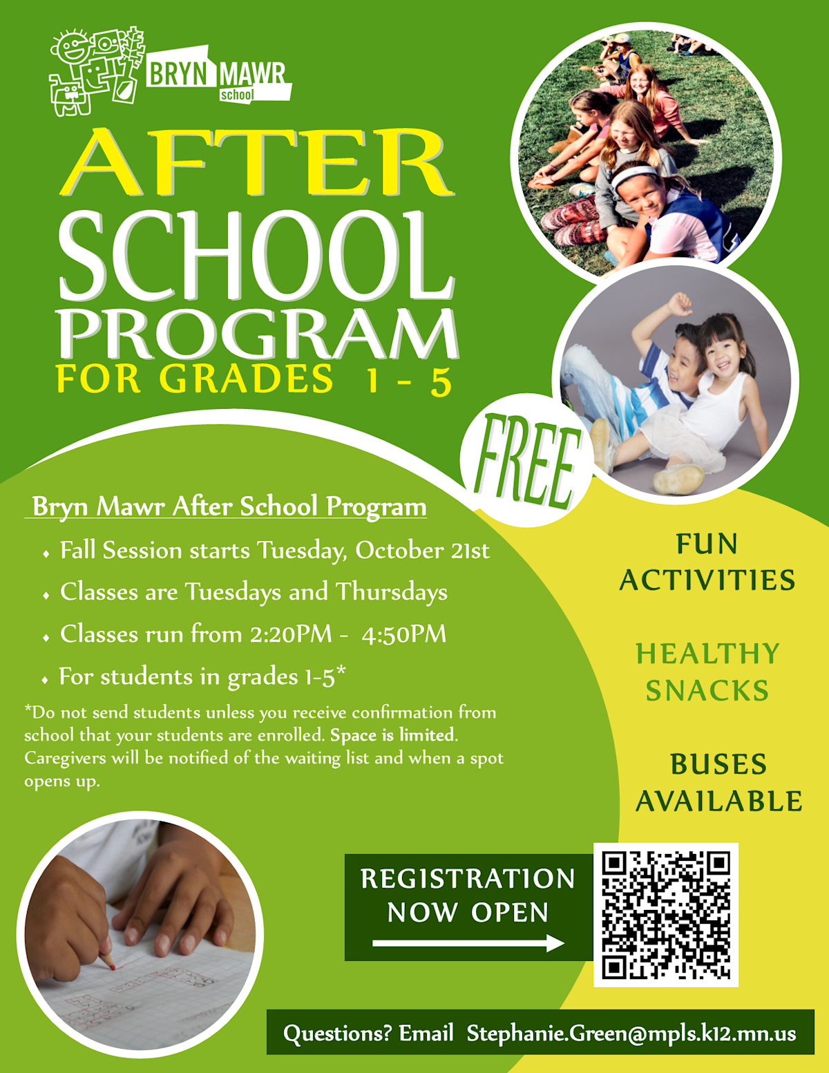 Afterschool Programming Starts October 21st | News Details