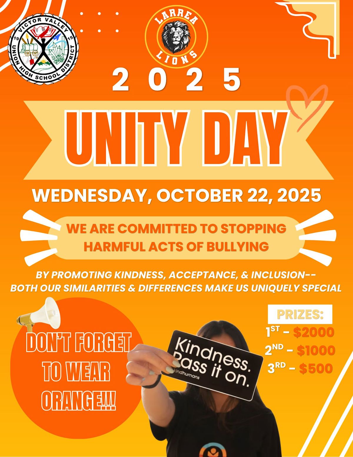 🧡 Bullying Prevention Month - Unity Day 2025! ~ 🦁📣Lions get your ORANGE ...