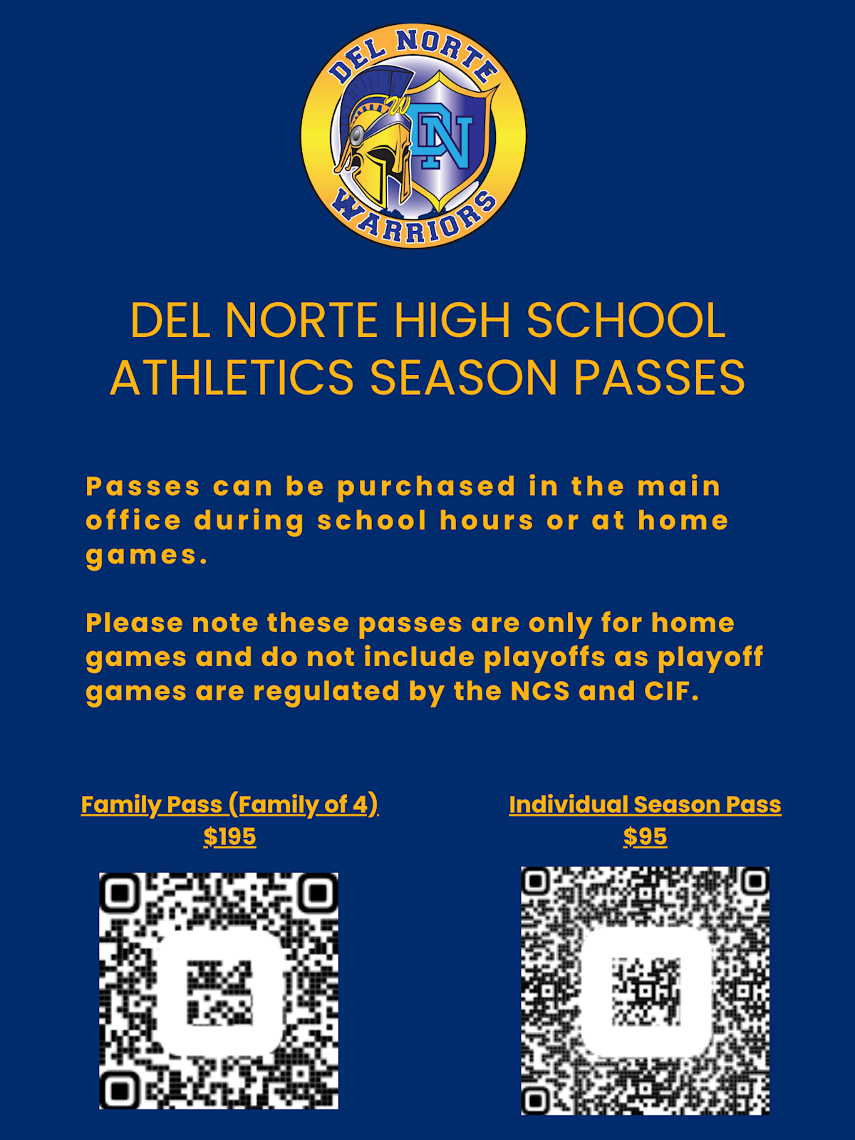 Del Norte High School Athletics Season Passes | News Detail