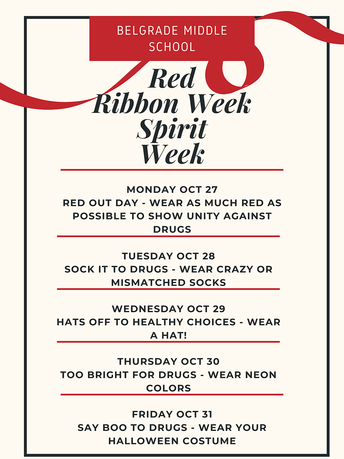 Red Ribbon Week - Spirit Week | Post Details