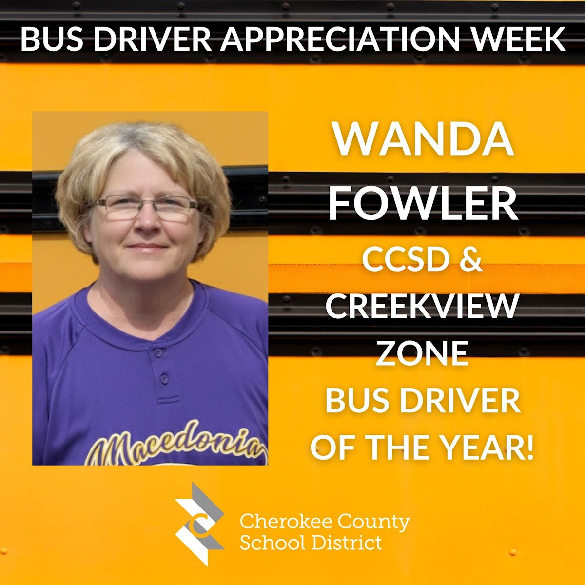 Celebrating CCSD Bus Driver Appreciation Week: Wanda Fowler of the Creekview Zone! | Post Detail