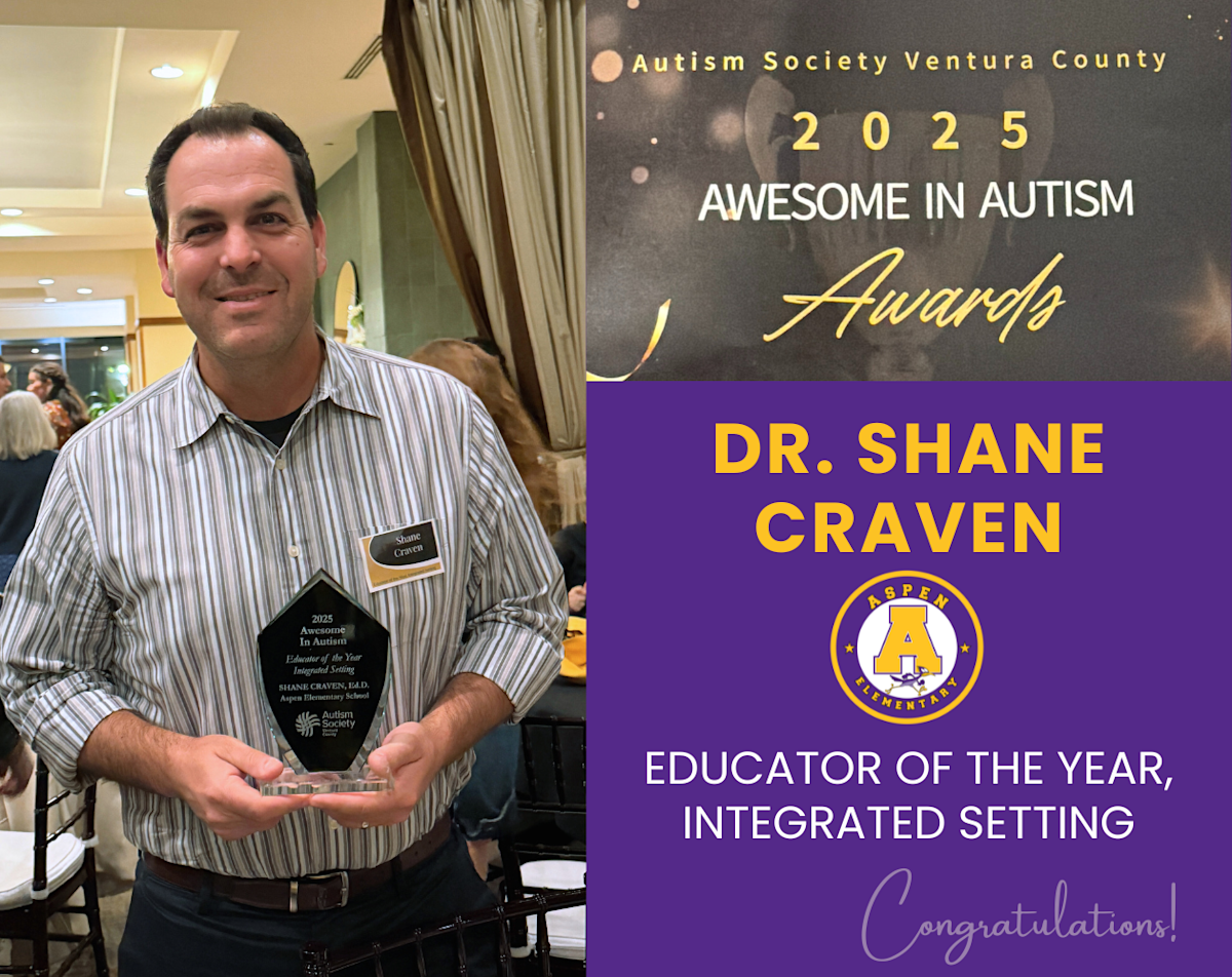 Aspen Elementary Principal Dr. Shane Craven Honored with Autism Society ...