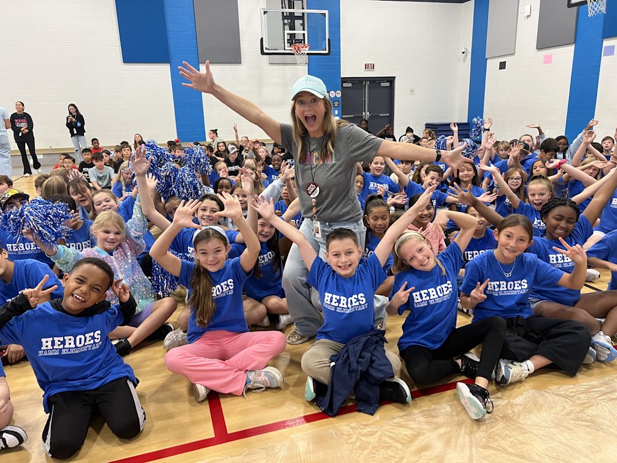 First Hero Huddle Of The Year At Sherry And Paul Hamm Elementary