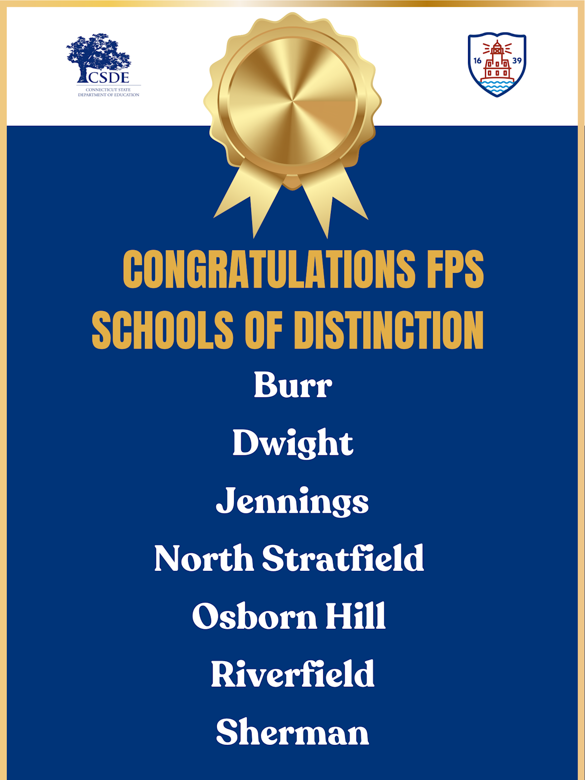 SEVEN FAIRFIELD PUBLIC SCHOOLS NAMED SCHOOLS OF DISTINCTION BY THE ...
