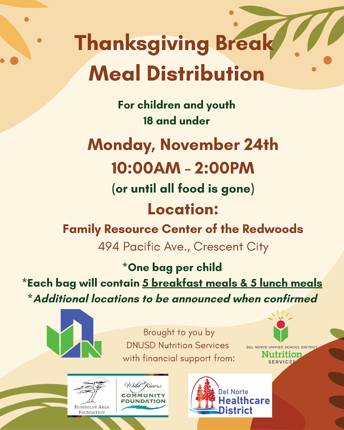 Thanksgiving Break Meal Distribution | News Detail