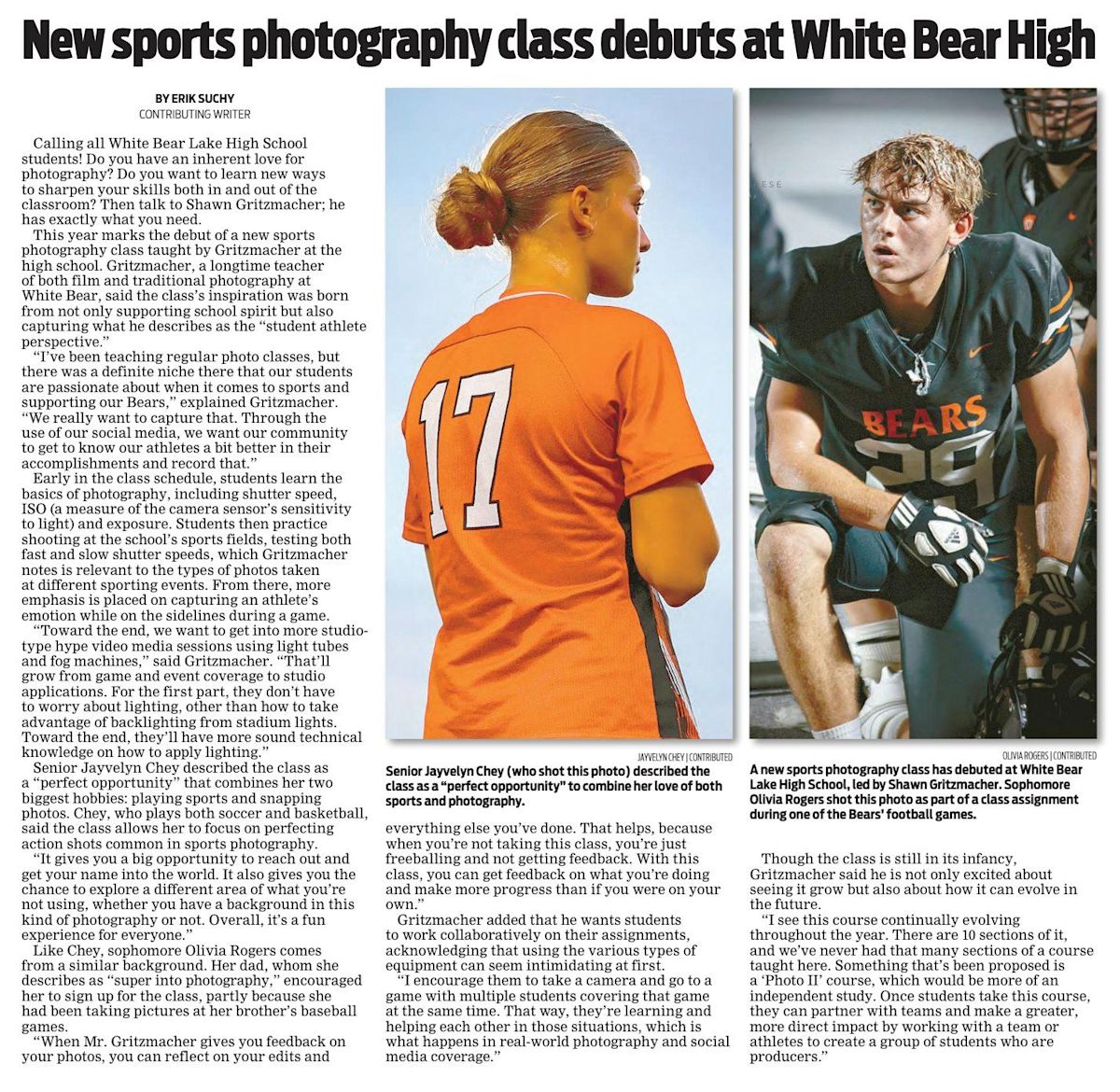 WBLAHS Sports Photography Class | Article