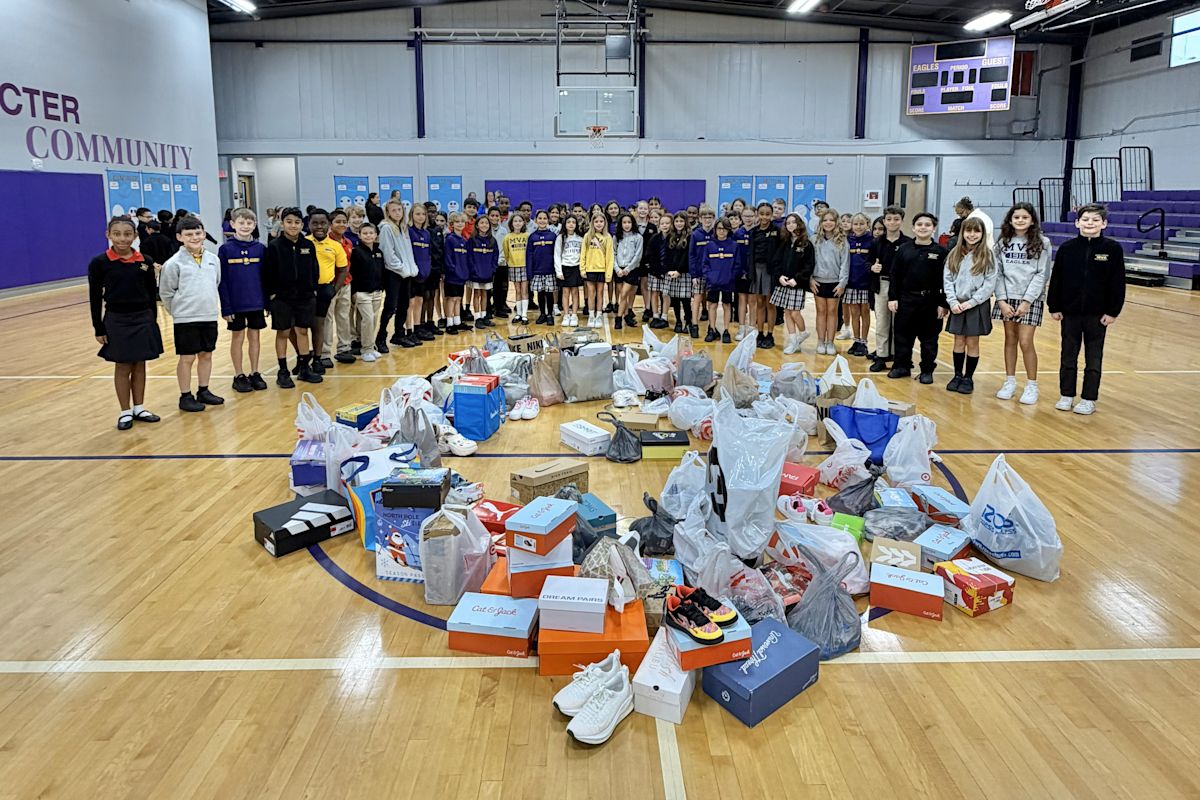 Putting Compassion Into Action: Lower School Shoe Drive | News Detail