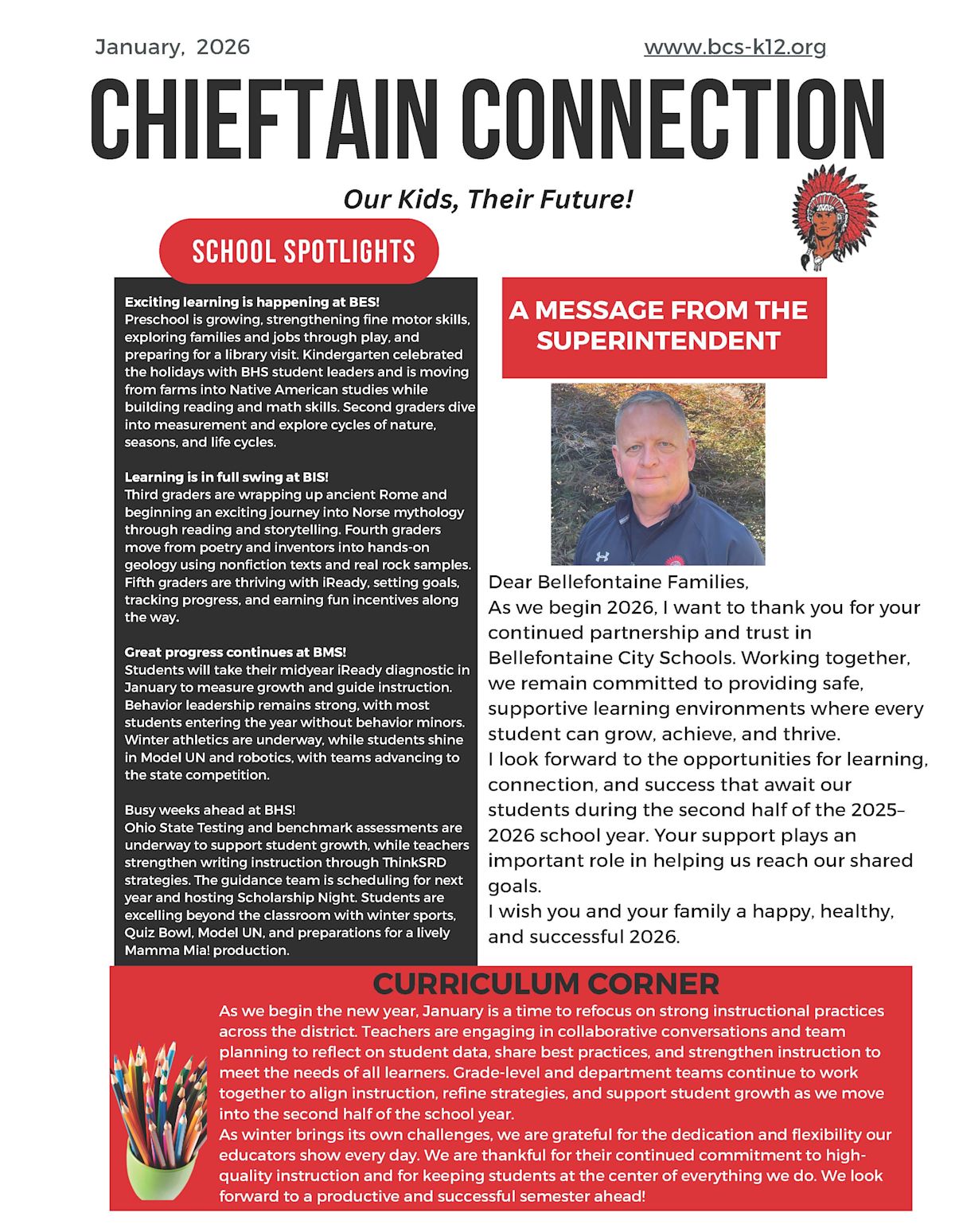 Chieftain Connection Newsletter - January 2026 | New Details
