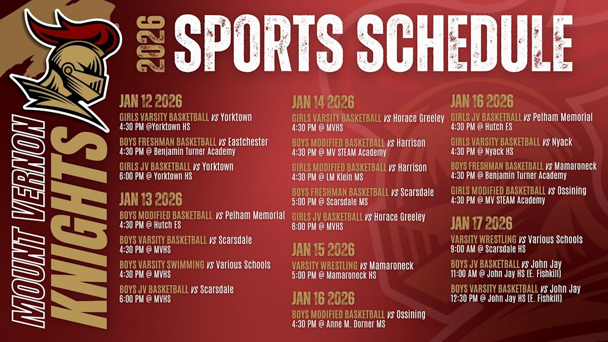 Mount Vernon Knights Athletics Schedule - January 12-17 | News Details ...