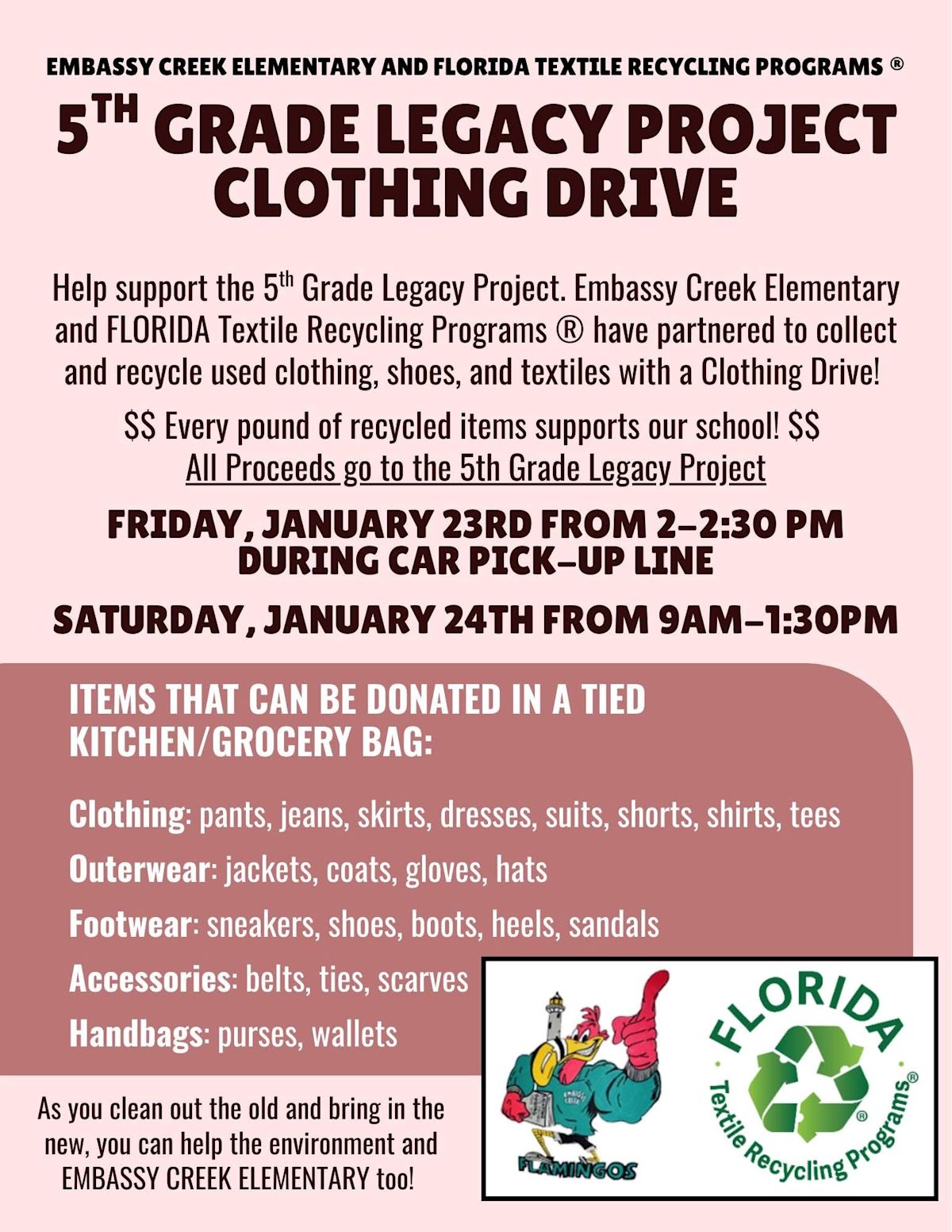 5th Grade Legacy Project Clothing Drive | Posts Details/Default Board ...