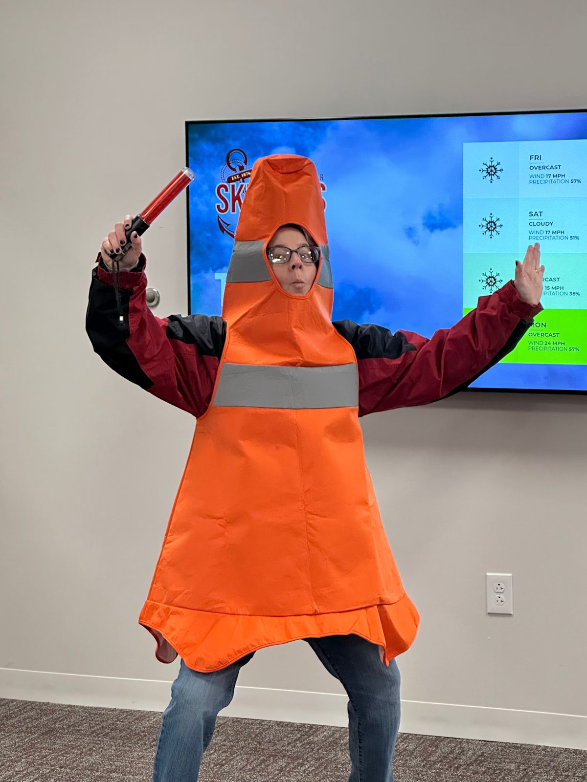Fun Friday with Miss Katie as traffic cone! | News Details Upcoming Events