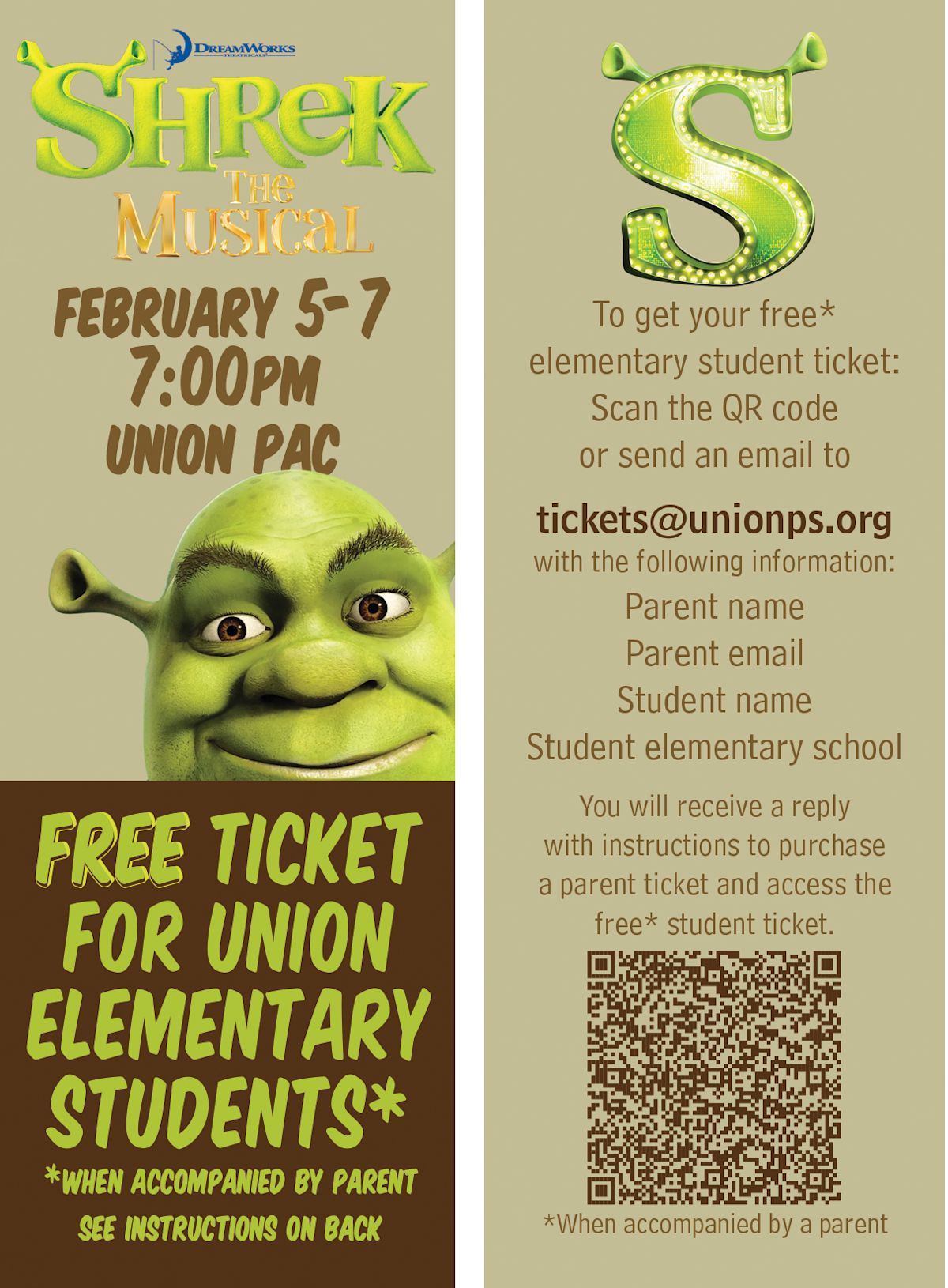 Free Ticket Offer For Union Elementary Students To See 'Shrek The ...