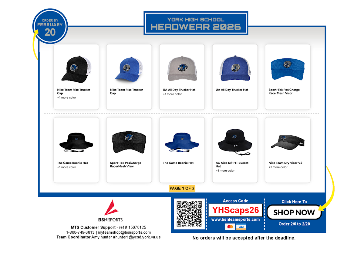 York High School Headwear 2026 | Post Details