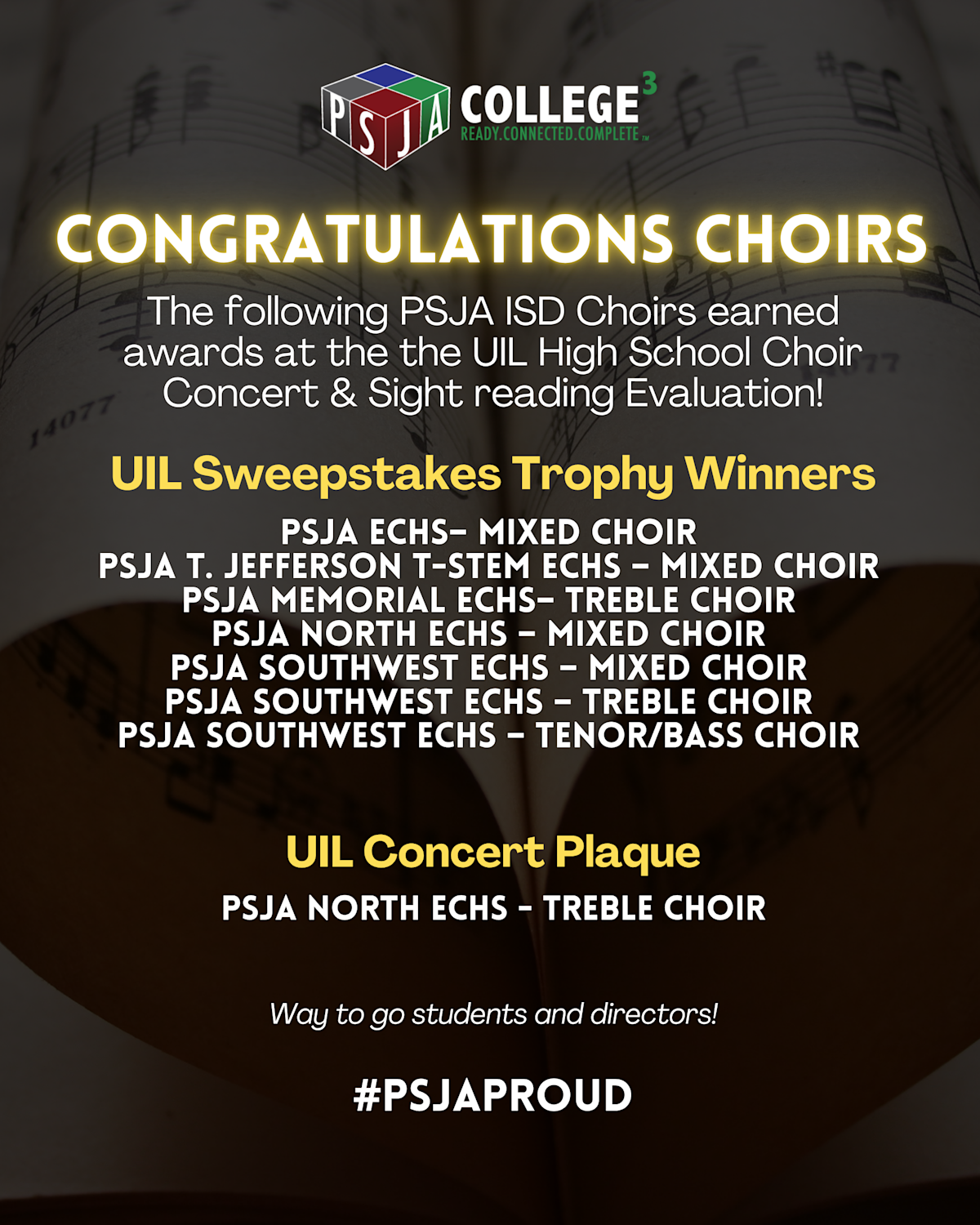 Several PSJA ISD High School Choirs Earn Top Honors at UIL Evaluation ...