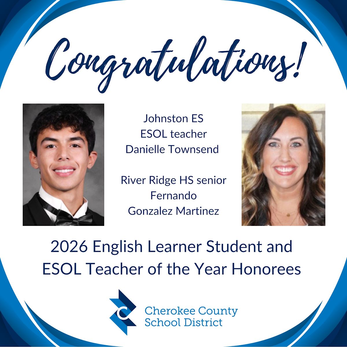 Congratulations to Our Outstanding ESOL Teacher, Student of the Year ...