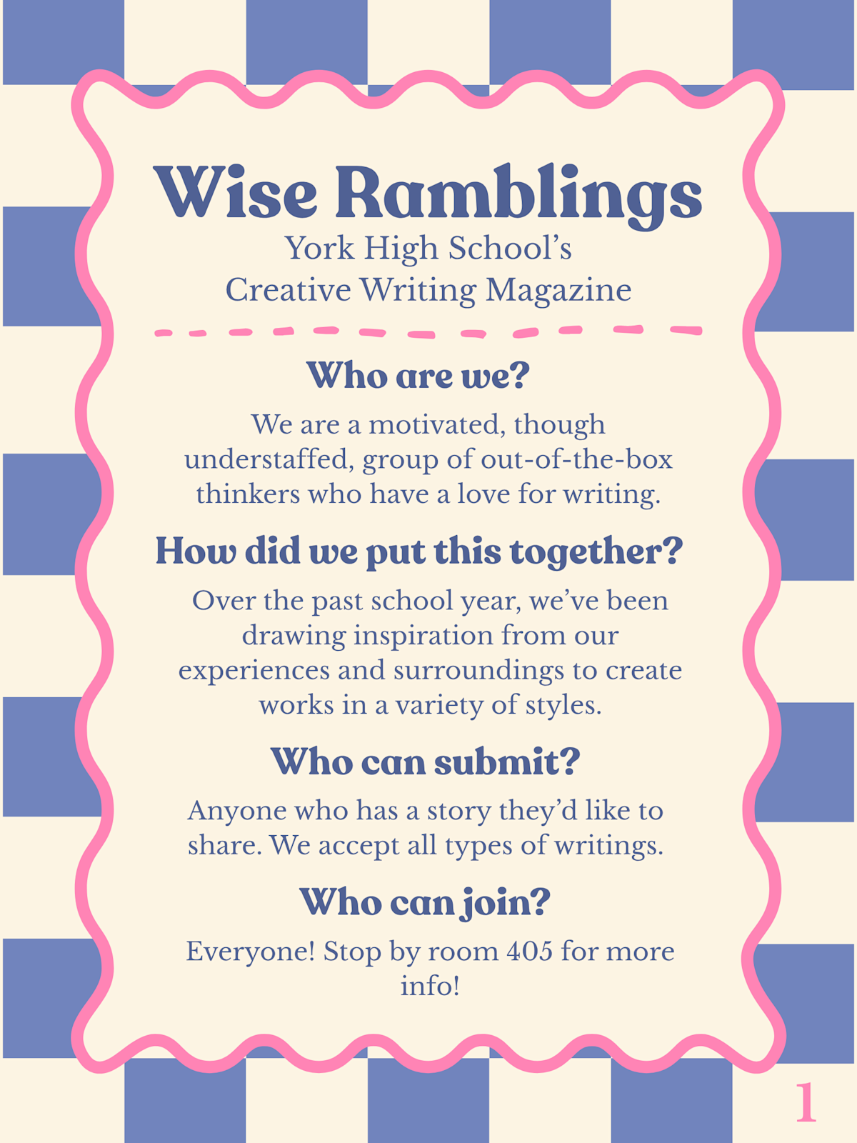 York High School’s Creative Writing Magazine | Post Details