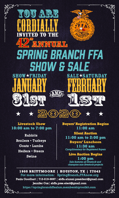 Save the date! 42nd Annual Spring Branch FFA Show & Sale | Featured News