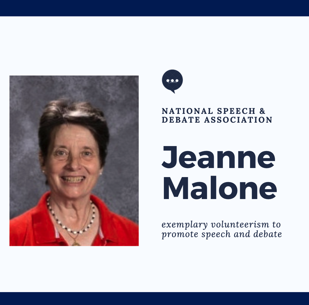 Jeanne Malone Recognized By National Speech And Debate Assocation News Post Cathedral High School