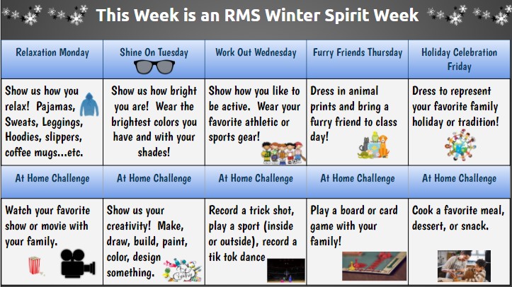 RMS Winter Spirit Week: December 14 -18 | article