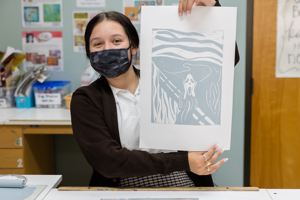 Printmaking in Art II | News Post General - Mount Carmel Academy