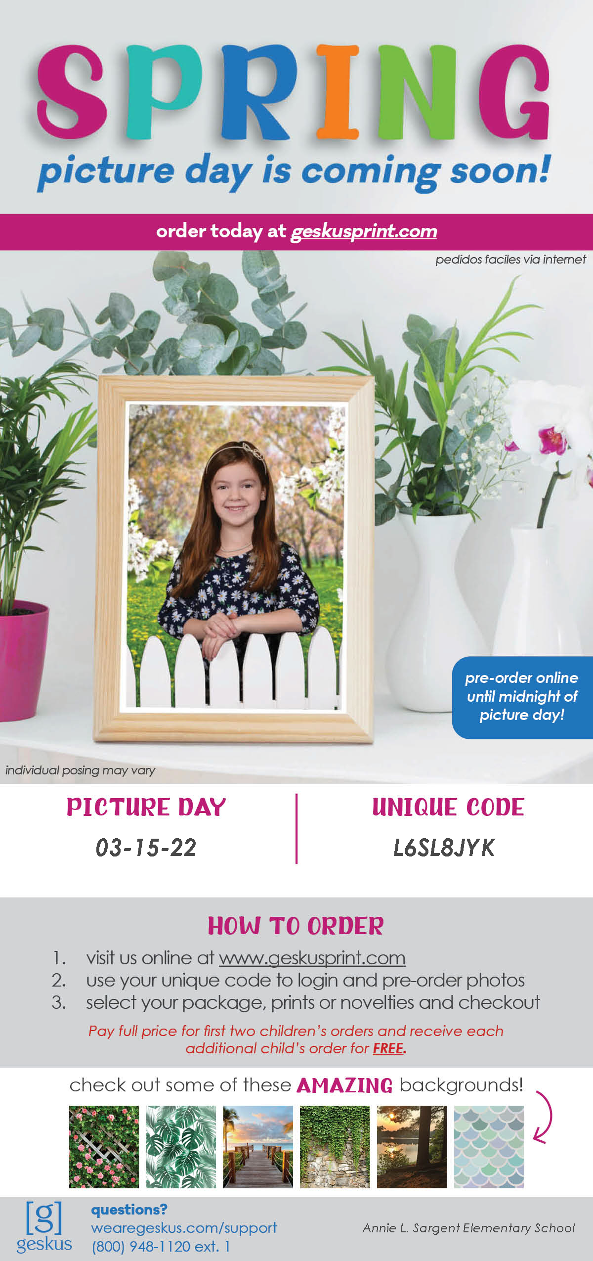 Spring Picture Day Coming Soon | Details - Sargent Elementary