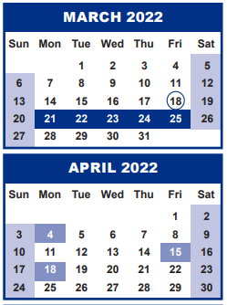 March and April Calendar | article