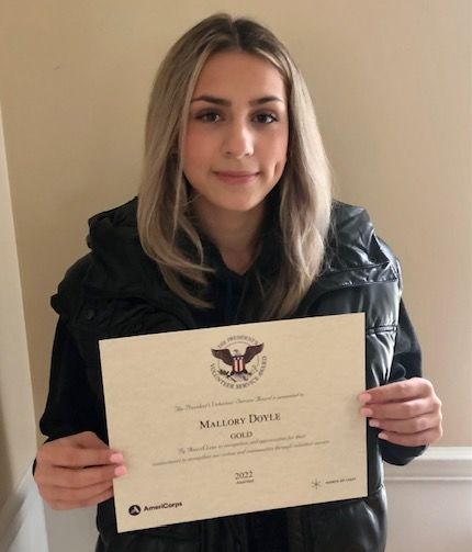 Mallory Doyle '22 Wins Volunteer Service Award | post