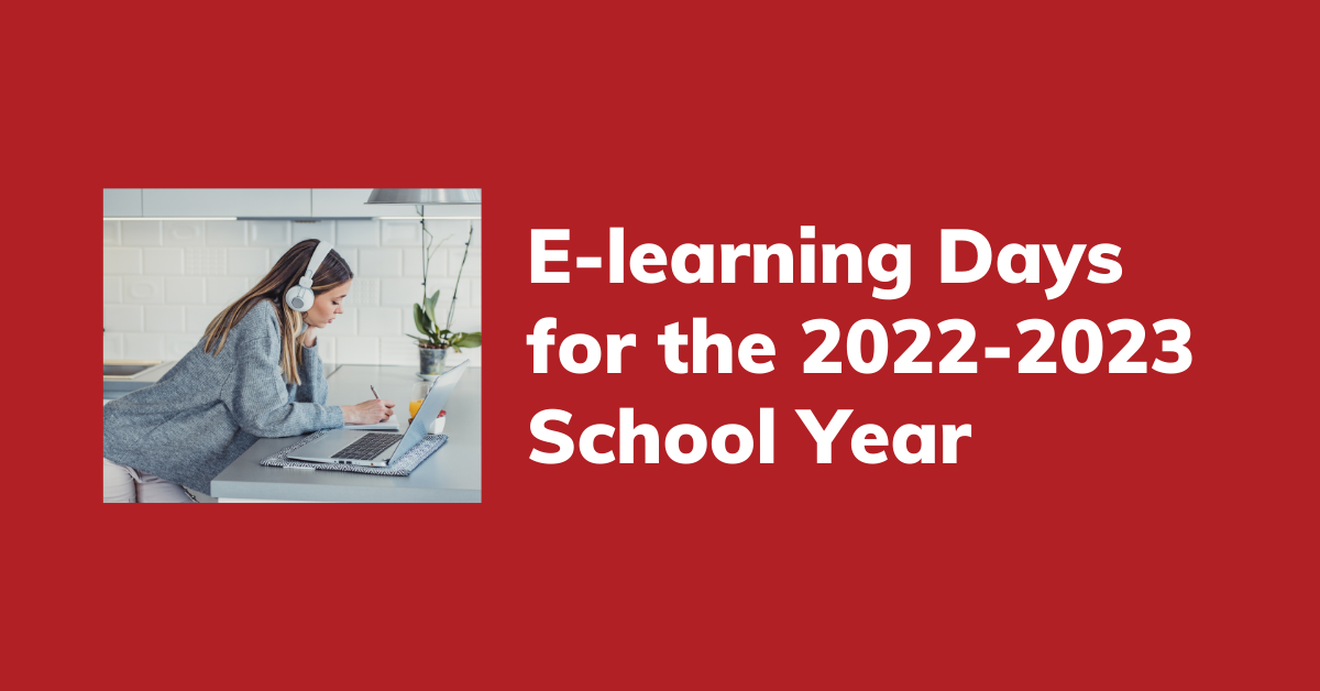E-learning Days for the 2022-2023 School Year | Details