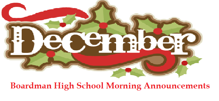 BHS Morning Announcements Week of December 1 | Post Detail
