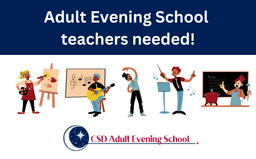 Instructors sought for Adult Evening School classes | CMS Posts Item