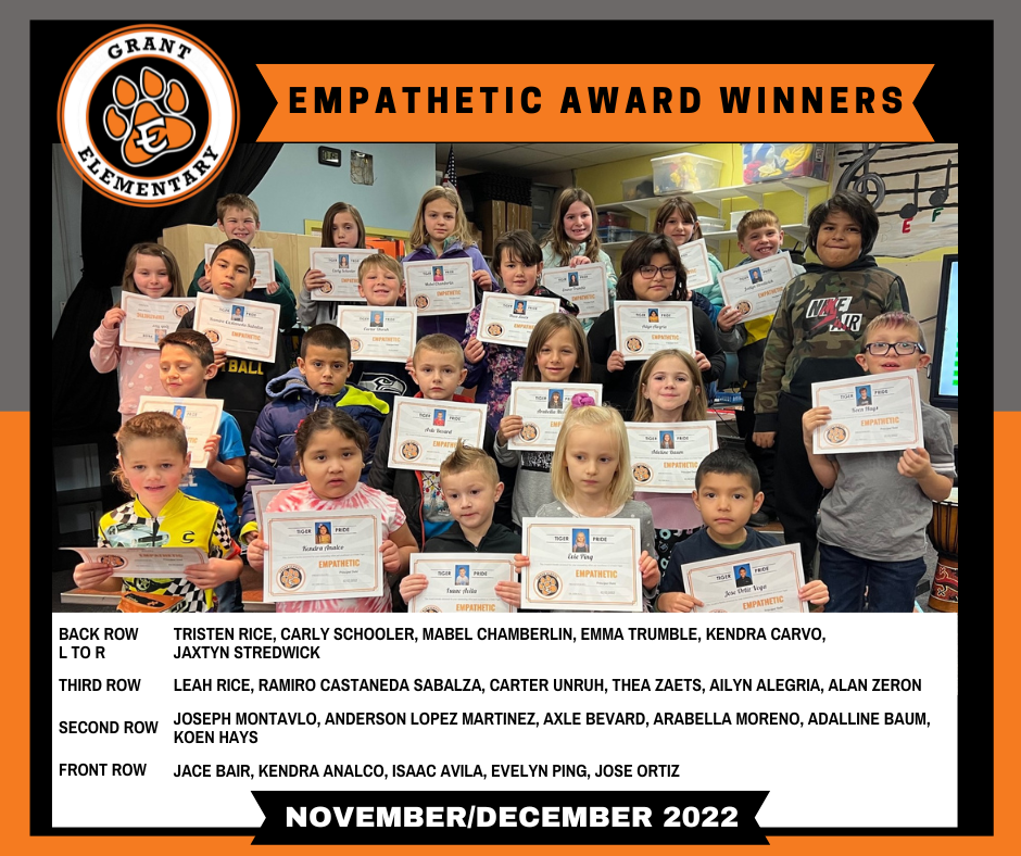 Congratulations Grant Empathetic Award Winners! | District News