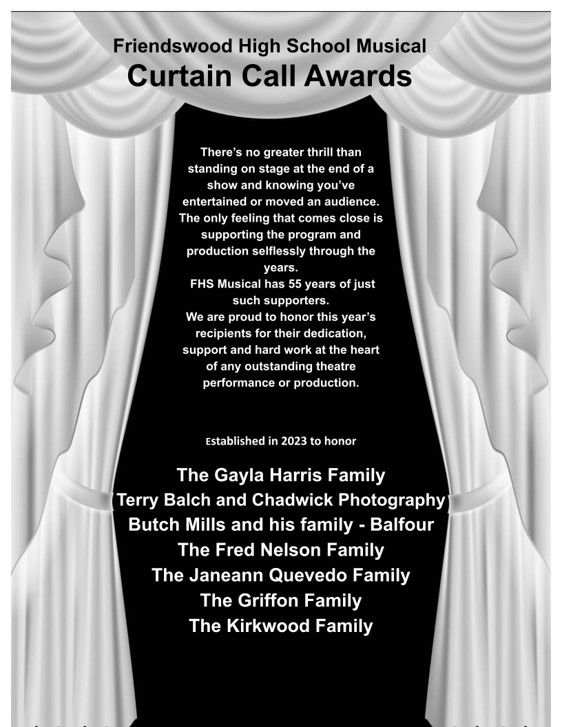 FHS Musical Curtain Call Awards - First Annual | News details