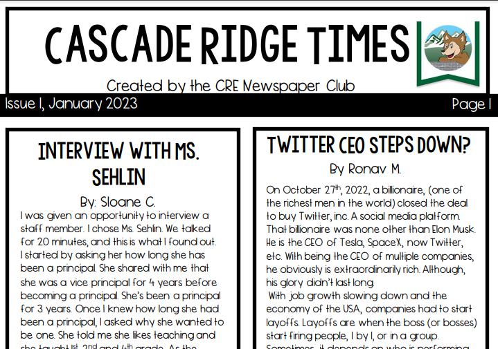 Cascade Ridge Times: January 2023 | News Article - Cascade Ridge ...