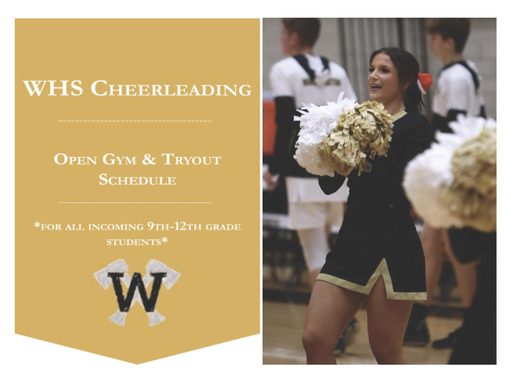 WHS Cheerleading - Open Gym & Tryout Schedule | Athletics News ...