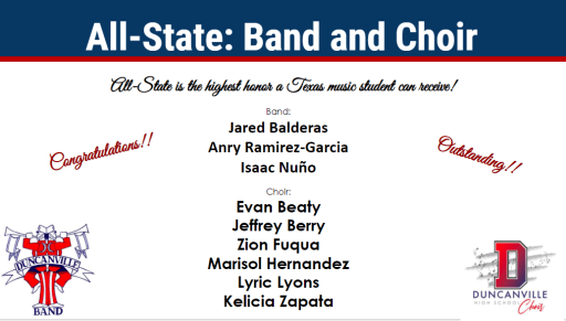 DHS Students place at Texas All-State Band and Choir Competition | News ...