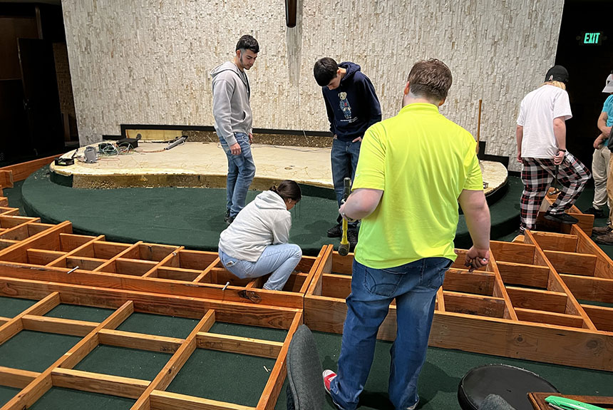 Newman Smith HS Academy of Building and Design Students Build Stage For ...