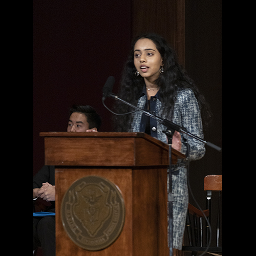 Sriya Tallapragada ’25 Wins LeBow Oratorical Competition | Post Detail Page