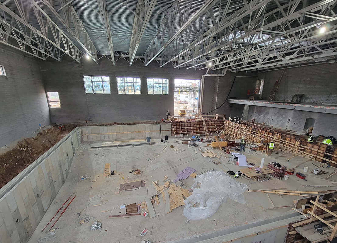 More progress made on the pool and gym addition | Construction Articles