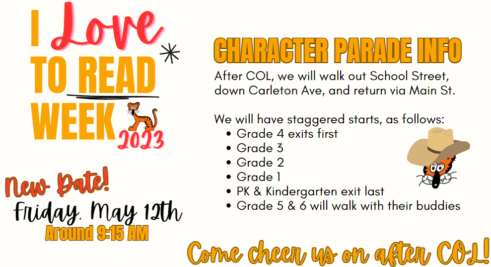 Character Parade - 5/12/2023 | Details - Cambridge Elementary School