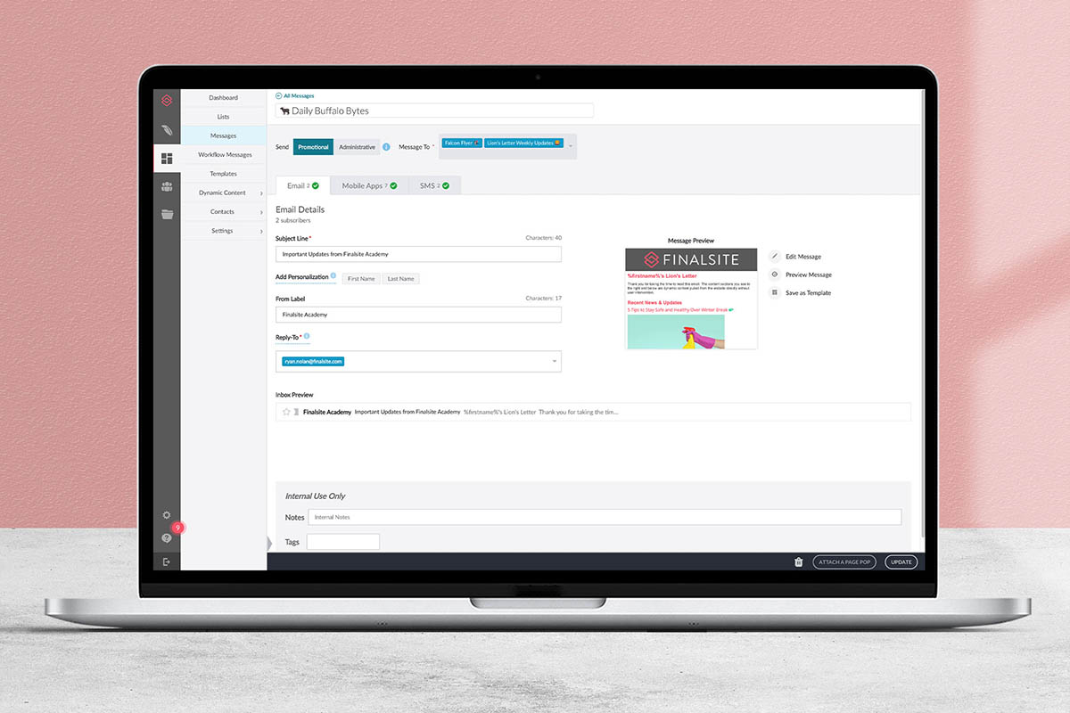 Mass Notification Tools | Self-Guided Tour | Finalsite