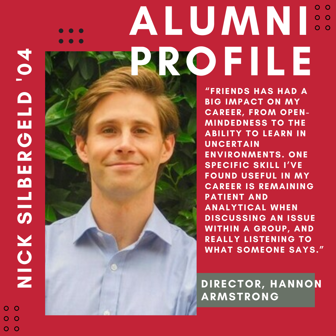 Alumni Highlight: Nick Silbergeld '04, Director, Hannon Armstrong | School News Details