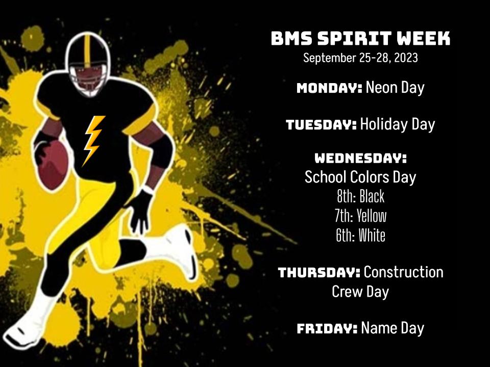 BMS SPIRIT WEEK-SEPT 25-29 | details