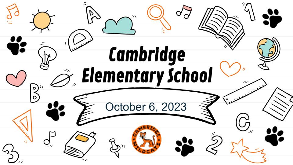 CES Newsletter - 10/6/2023 | Details - Cambridge Elementary School