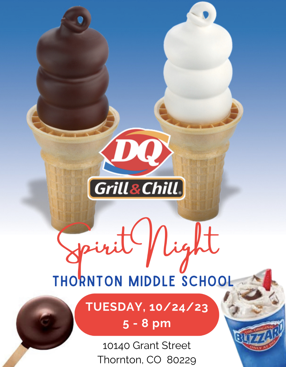 Spirit Night - Dairy Queen | Details - Thornton Middle School